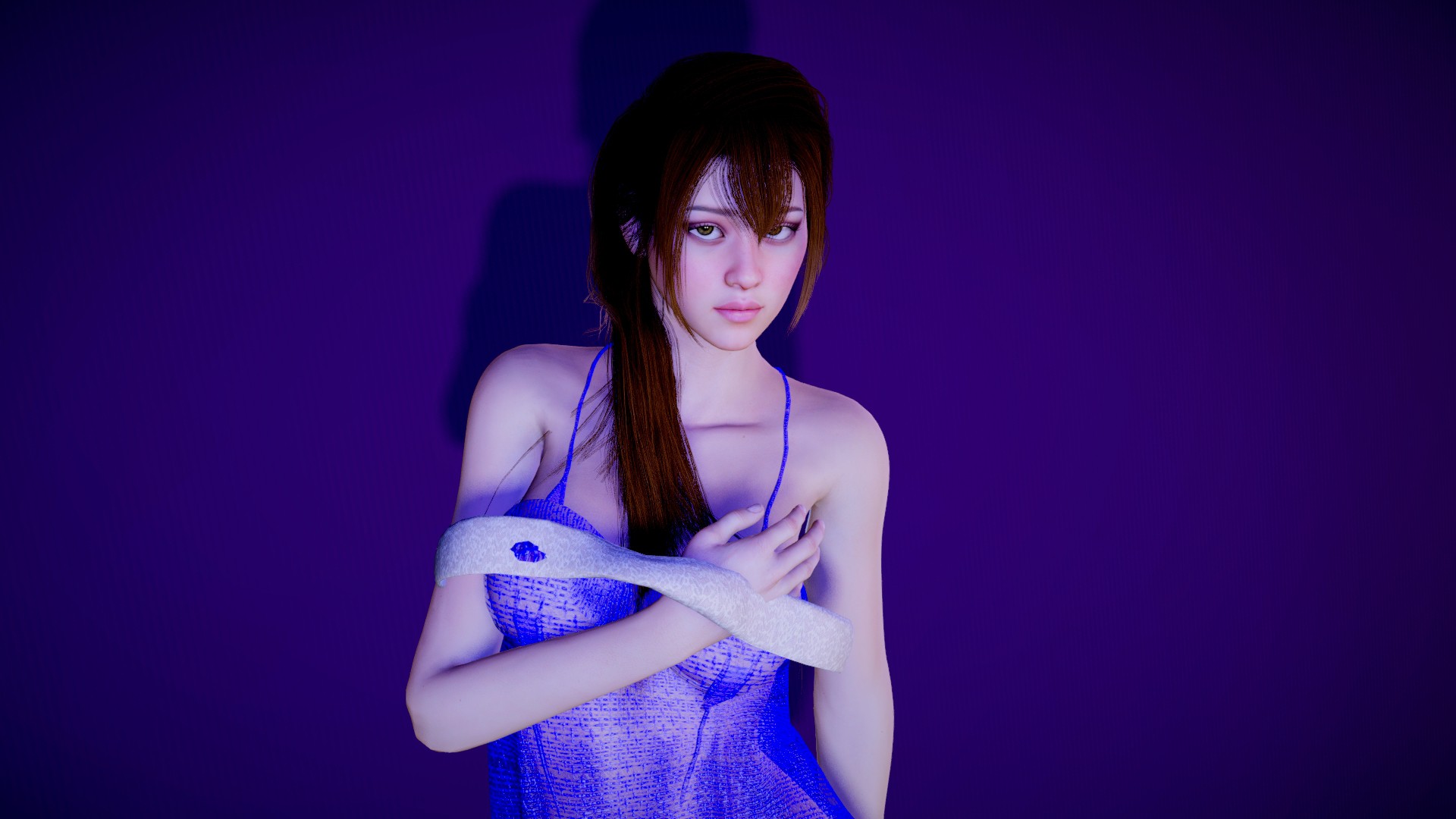 VAM资源mod网 - 蓝衣漂亮美女