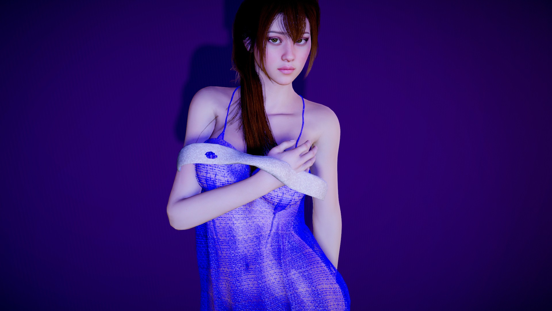 VAM资源mod网 - 蓝衣漂亮美女