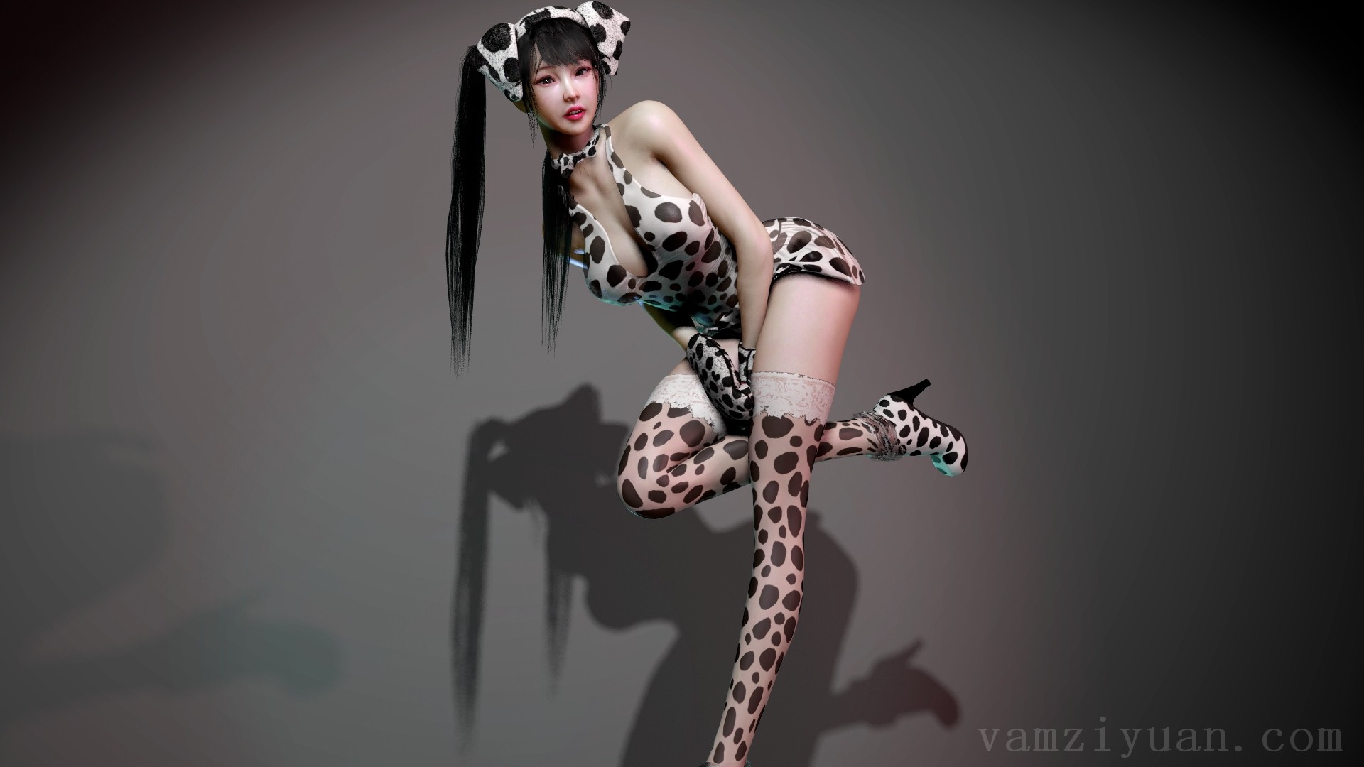 VAM资源mod网 - Carol 漂亮妹妹奶牛装Cos